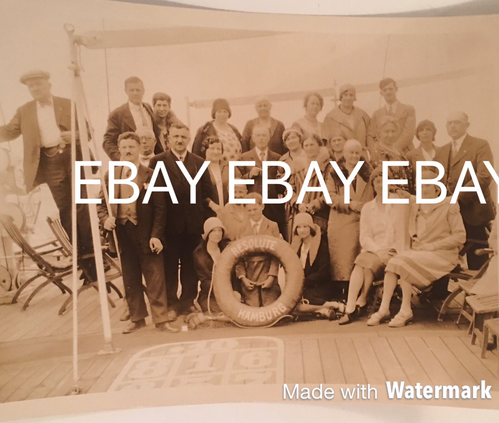 1920’s SS RESOLUTE Hamburg-American Line Cruise Ship On Deck Photograph ...