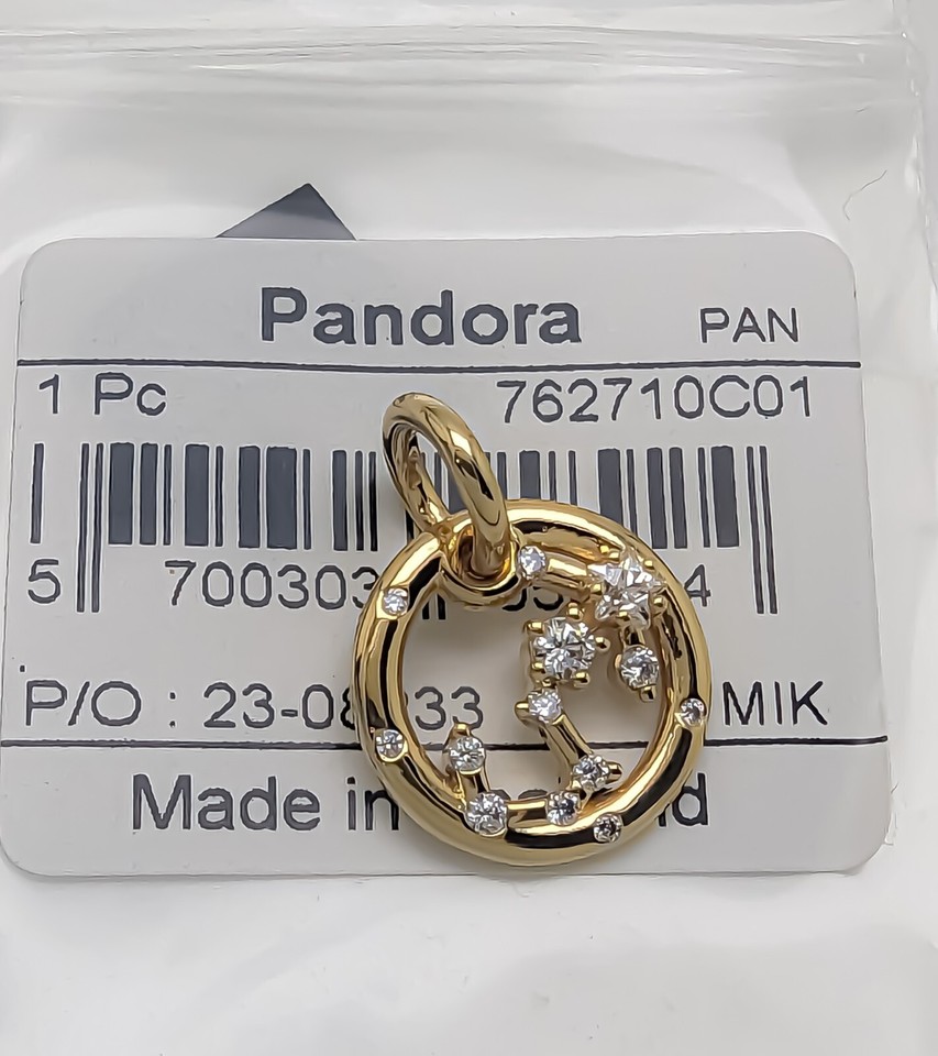 New 100% Authentic PANDORA 14K Gold Plated Scorpio Zodiac Dangle Charm ...