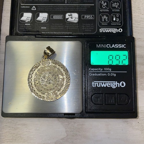 14k Real Solid Yellow Gold Mexican Aztec Calendar Calendario Sun Mayan ...