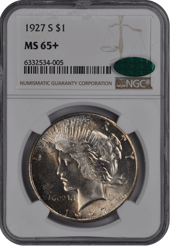 1927-S Peace Dollar S$1 NGC (CAC) #3669-5 MS65+ | eBay
