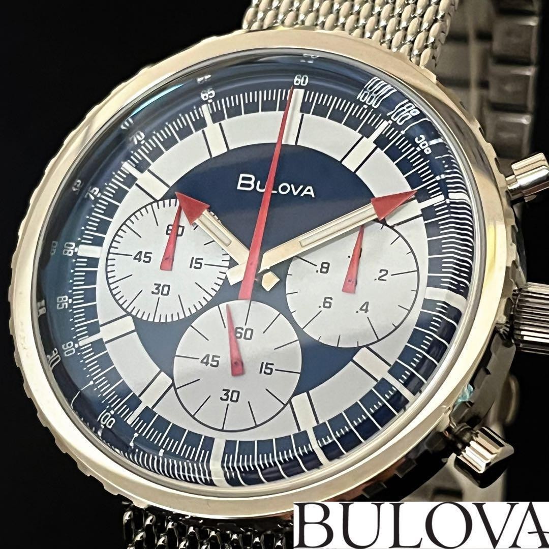 Bulova Chronograph Men's Watch Model 96K101 Rare Blue… - Gem