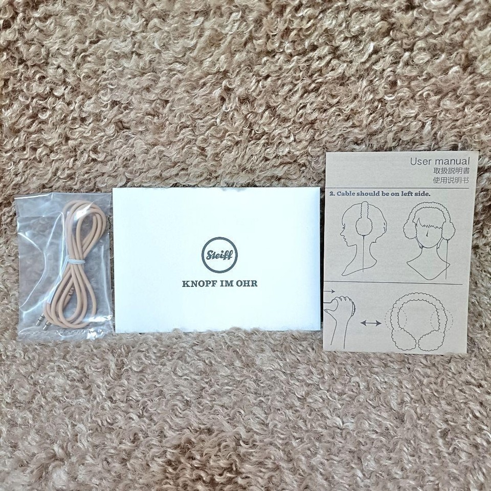 Steiff x Good Smile Company Teddy Bear Headphones Key Ring Mohair Japan ...