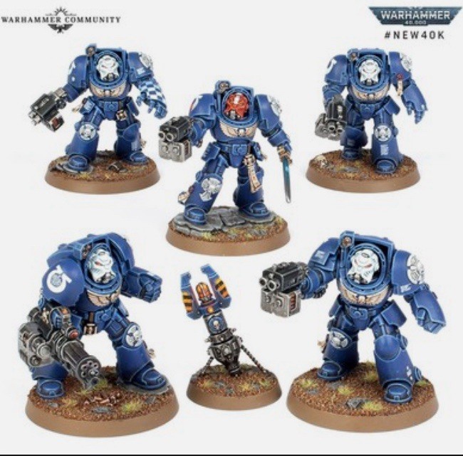 Warhammer 40k space marines terminator bundle captain plus 5 plus ...