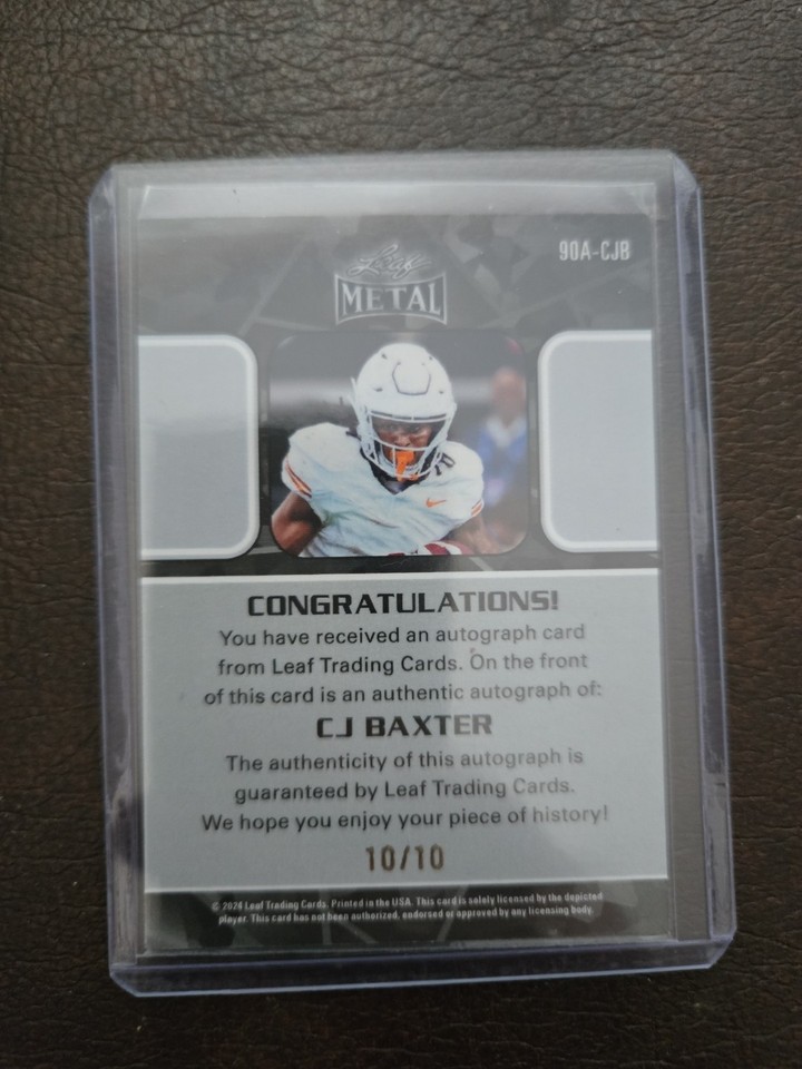 2024 LEAF METAL ORANGE LASER CJ BAXTER AUTO #90A-CJB 10/10 | eBay