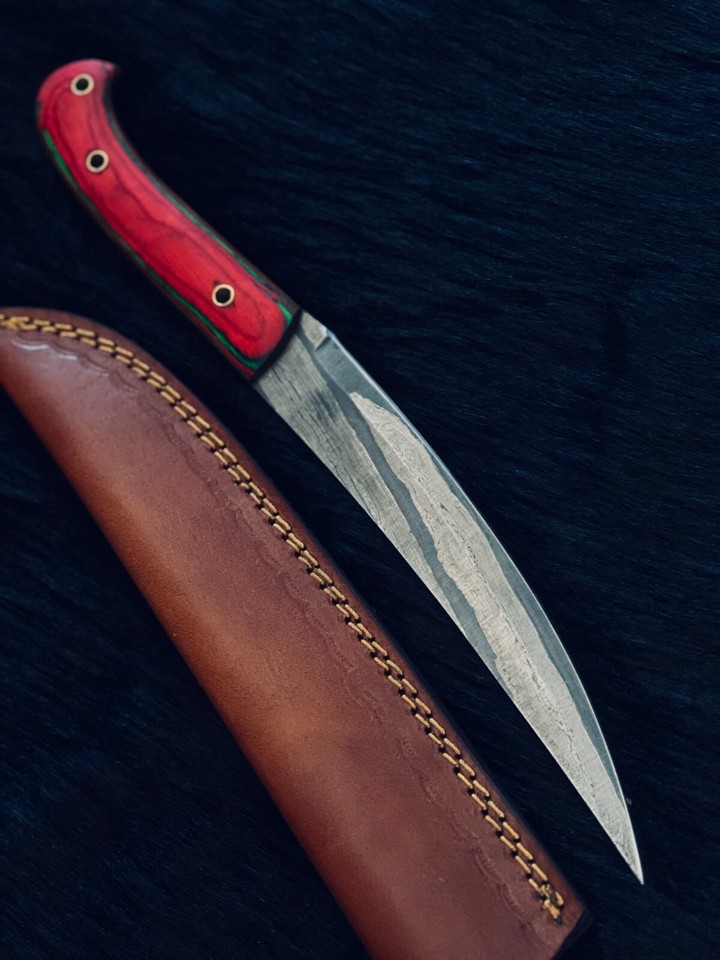 YAK_BLADES|12" Custom Handmade Ladder Damascus Steel Fillet kitchen ...