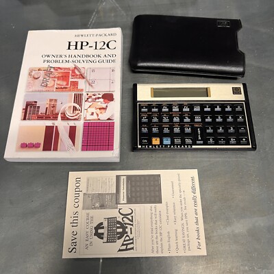 Vintage HP 12C Financial Calculator w/Case And Manual - working ...