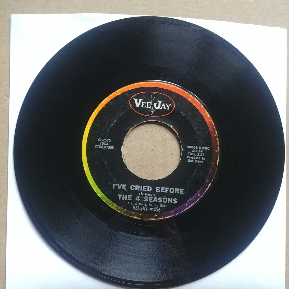 THE 4 SEASONS Sherry/I've Cried Before 45 7" POP Record Vinyl DOO WOP ...