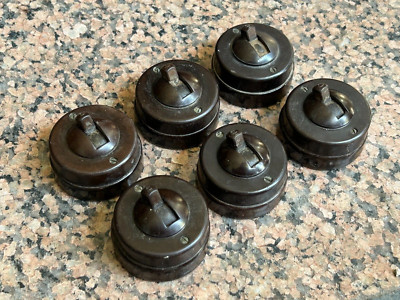 VINTAGE CRABTREE VITREOUS BACELITE PATENT BASE ELECTRIC SWITCHS ...