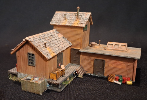 N Scale Small Warehouse. Painted, detailed, and weathered. | eBay