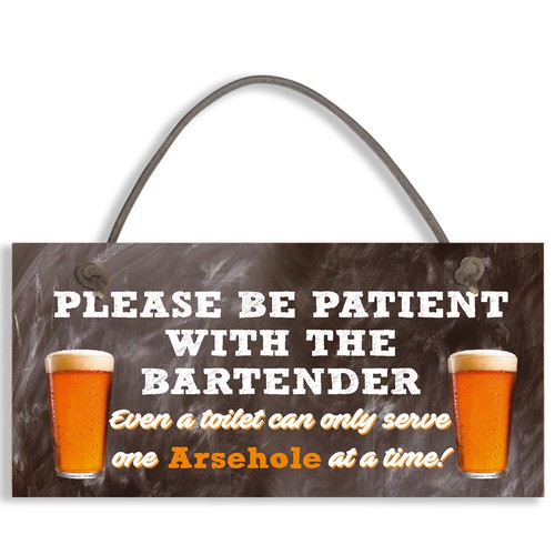 #1114 Bartender FUNNY Pub Landlord Alcohol Gift Hanging Plaque Man Cave ...