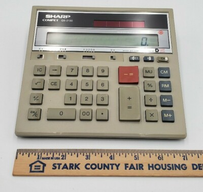 VINTAGE SHARP Compet QS-2130 Solar Calculator Solar Cell with Battery ...