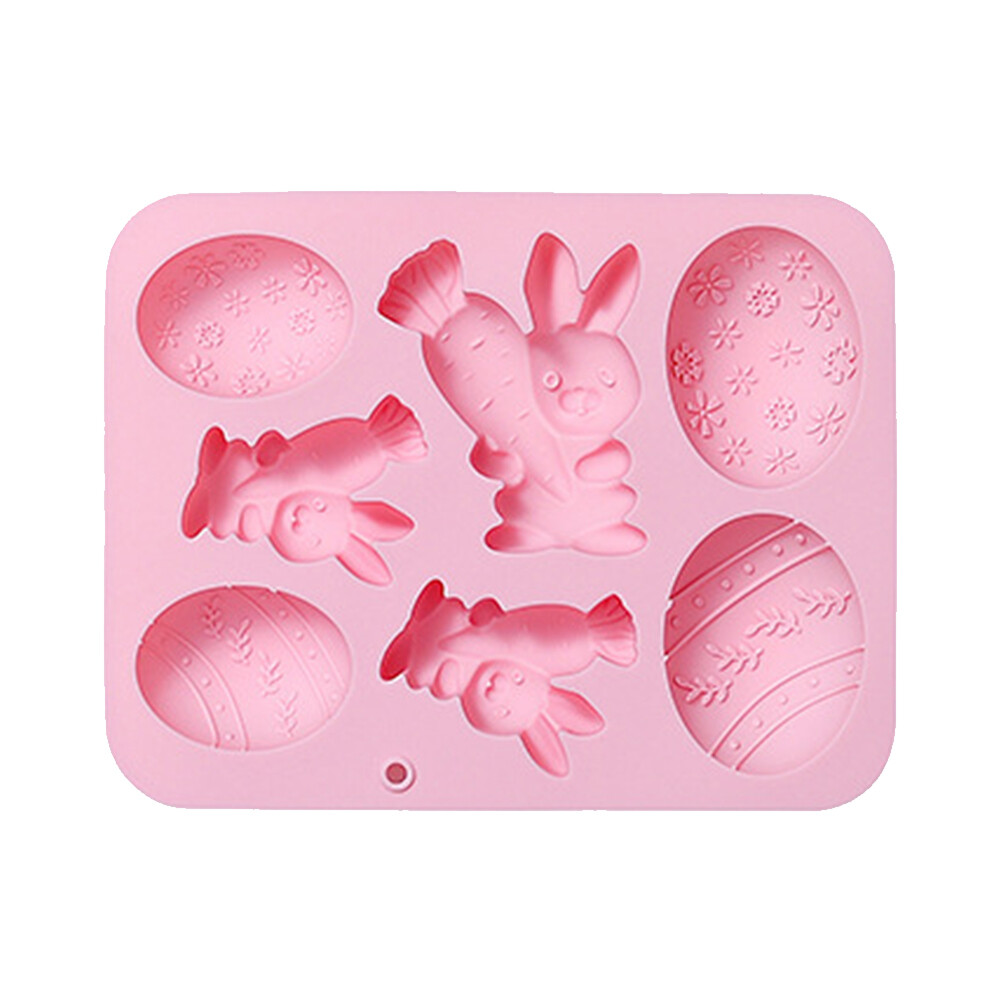 Silicone Cookie Mold Bakeware Easter Bunny Eggs Biscuit Mould Baking ...