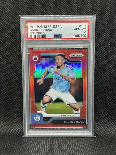 2019-20 Panini Prizm EPL GABRIEL JESUS Red Prizm #/149 MANCHESTER CITY ...