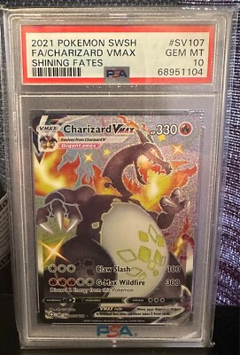 2021 Pokemon Charizard SV107 Shining Fates Full Art VMAX Sword Shield ...