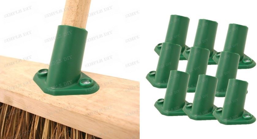 Plastic Broom Bracket Sweeping Brush Support Stay 15/16" Shaft Handle 2 ...
