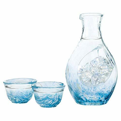 Toyo Sasaki Japanese Cold Sake Glass Set Carafe 300ml Tokkuri Ochoko ...