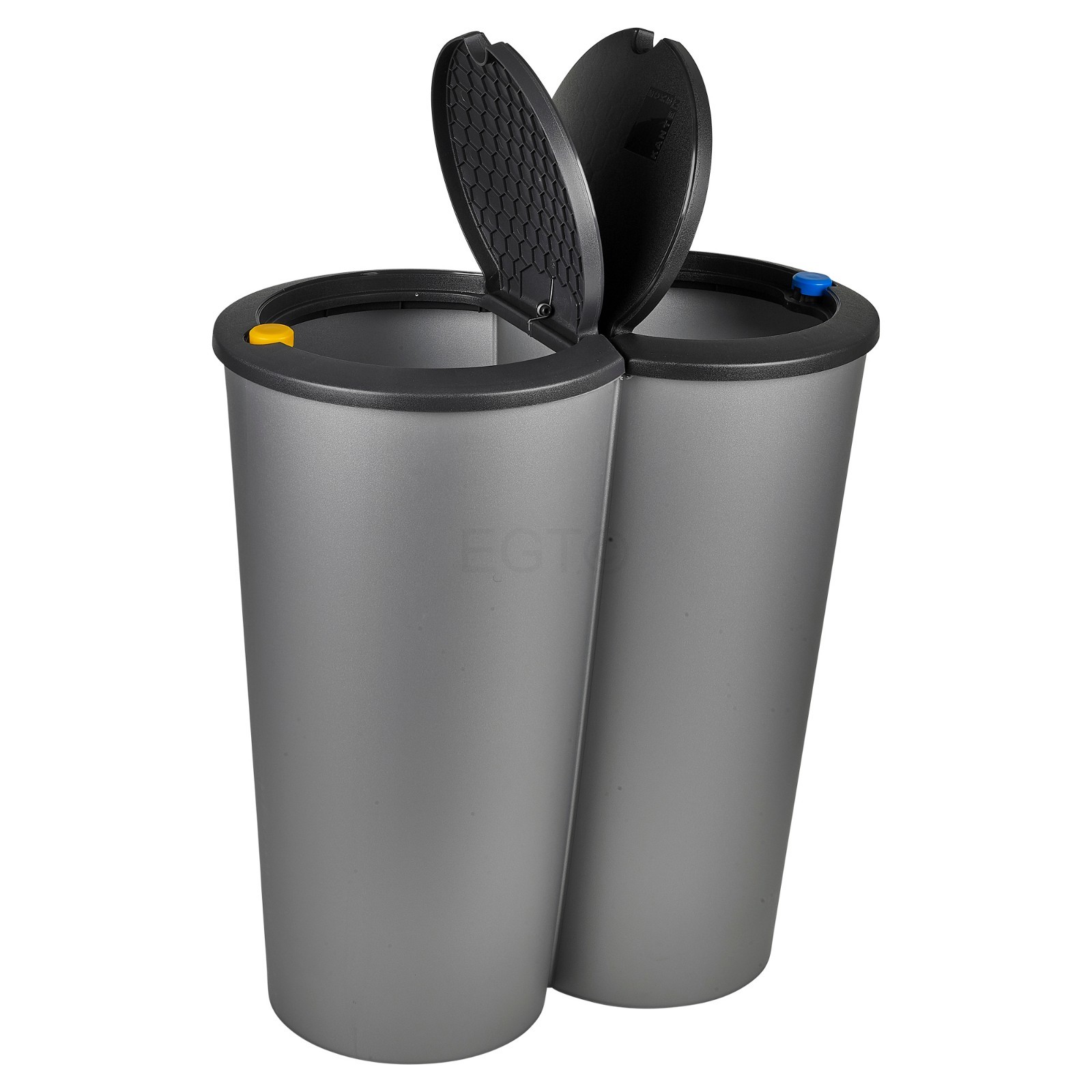 Circular Double Recycling Waste Bin Duo Rubbish Plastic Disposal 2 x 25 ...