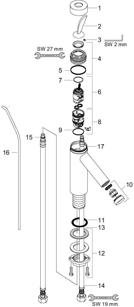hansgrohe Axor Starck Waschtisch Armatur 10010000 Classic, mit ...