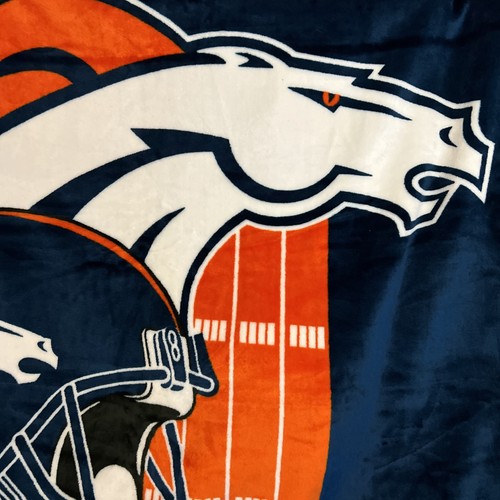 Denver Broncos Plush Throw Blanket Football 56x46 Approx. Horse Logo ...