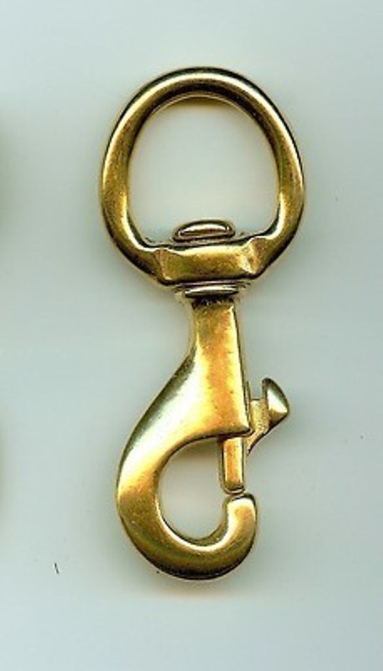 3 3/4" SOLID BRASS Spring Loaded Flag Pole Swivel Snap Clip Made in USA ...