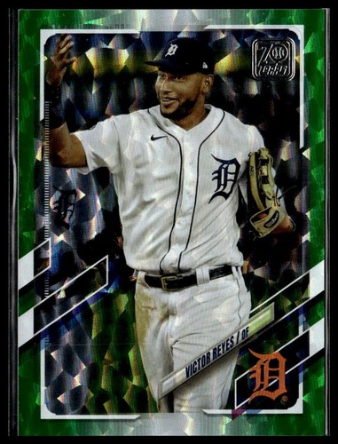 2021 Topps 336 Victor Reyes Detroit Tigers Green Foil 007/499 Baseball ...