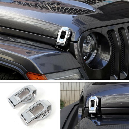 Chrome Hood Lock Latch Buckle Cover Trim For Jeep Gladiator 20-2021 ...