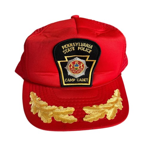 Vintage Red Pennsylvania State Police Camp Cadet Scrambled Eggs Trucker ...