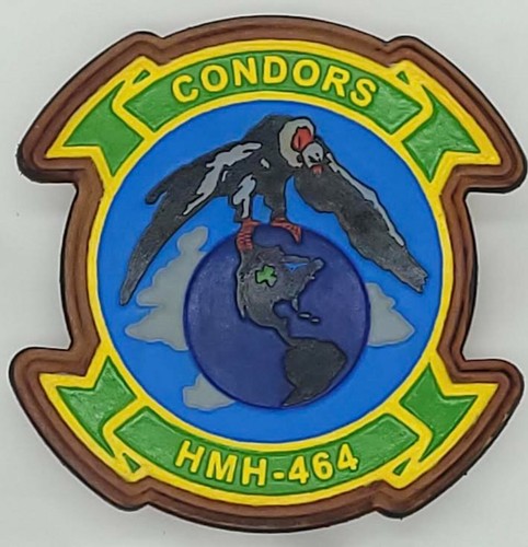 4.75" USMC HMH-464 CONDORS HELICOPTER SQUADRON FULL COLOR LEATHER PATCH ...
