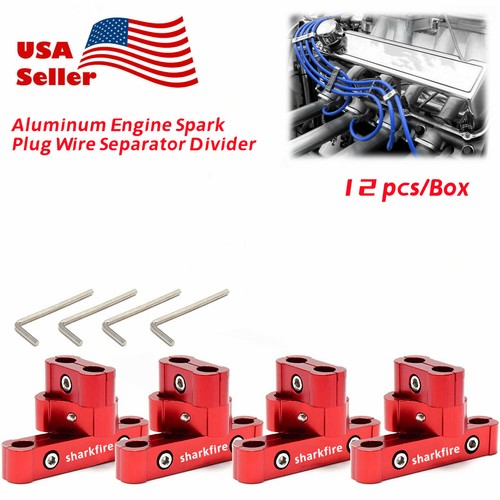 12pc Alloy Spark Plug Wire Separator Divider 8mm 9mm 10mm For Racing ...