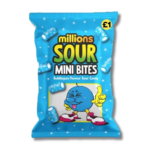 Millions Bubblegum Flavour Sour Mini Bites Pack Of 12 | eBay UK