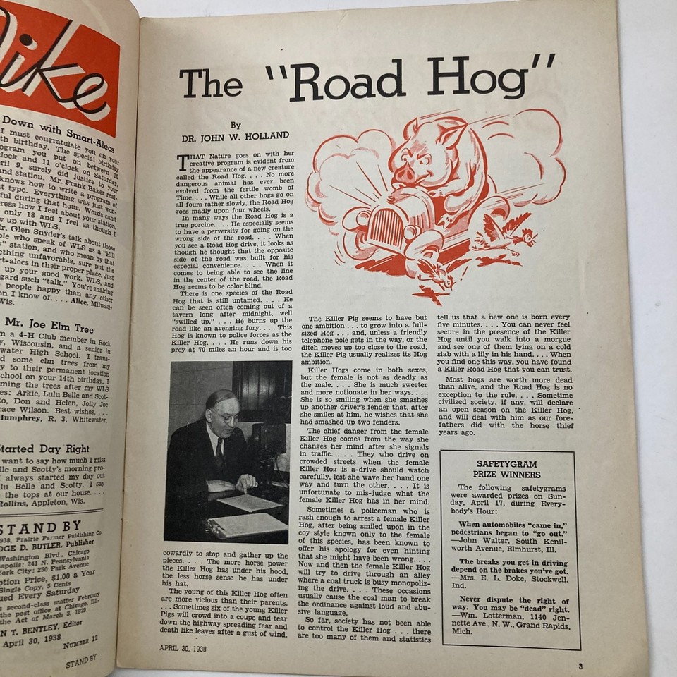 VTG Stand By Magazine April 30 1938 Bill Newcomb and The Road Hog | eBay
