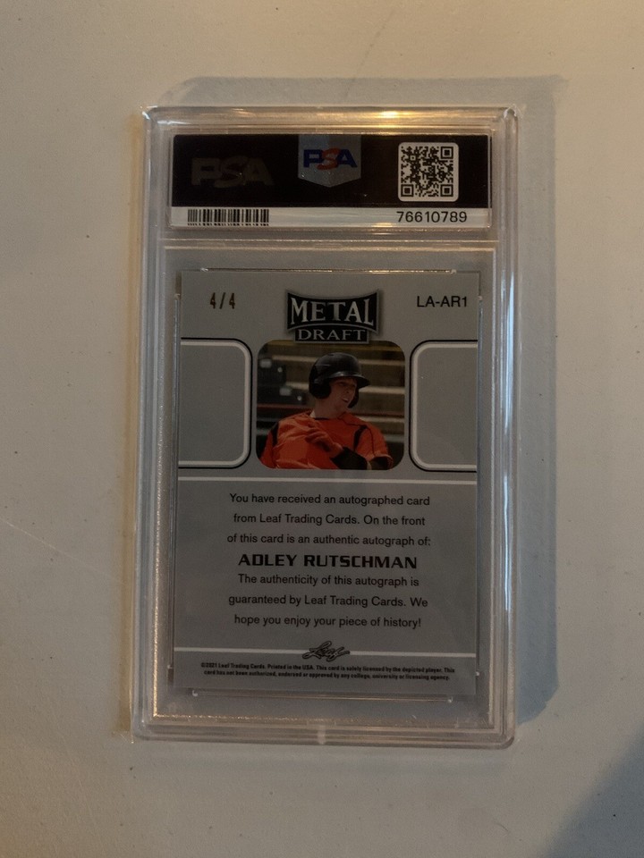 Adley Rutschman Rookie silver Black mojo Auto /4 PSA 10. POP 1 | eBay