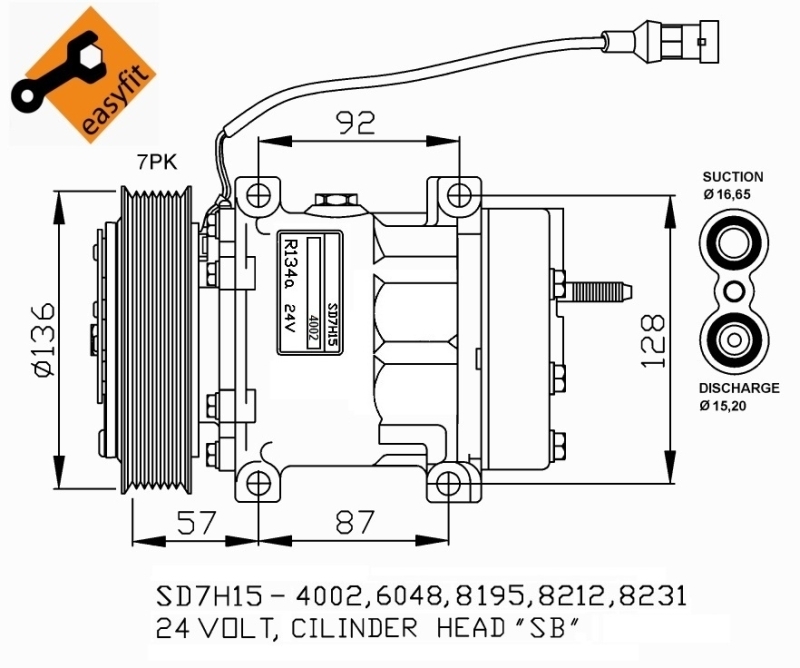 COMPRESOR CAMION DAF CF 85 / XF 105 Original - OE: 1685170 / 1864126 ...