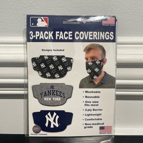 New York Yankees Baseball MLB Gray & Navy Blue Adult Face Mask ...