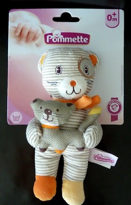 W8. DOUDOU PELUCHE POMMETTE OURS CHAT GRIS BEIGE BLANC ORANGE JAUNE ...