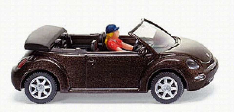 VW New Beetle Type 9C Cabriolet + Driver 2003-06 Braun Metallic 1:87 ...