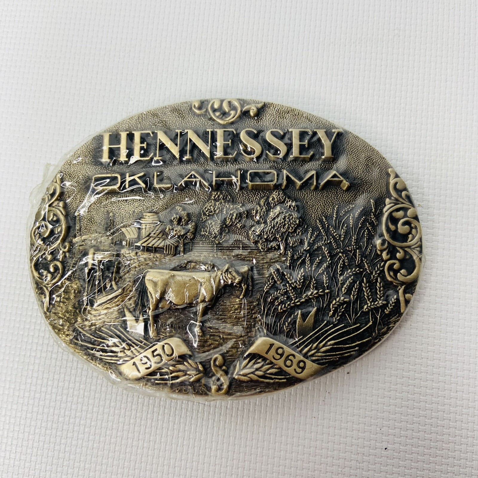 1990 Pat Hennessy Celebration 10th Edition Brass Belt… - Gem