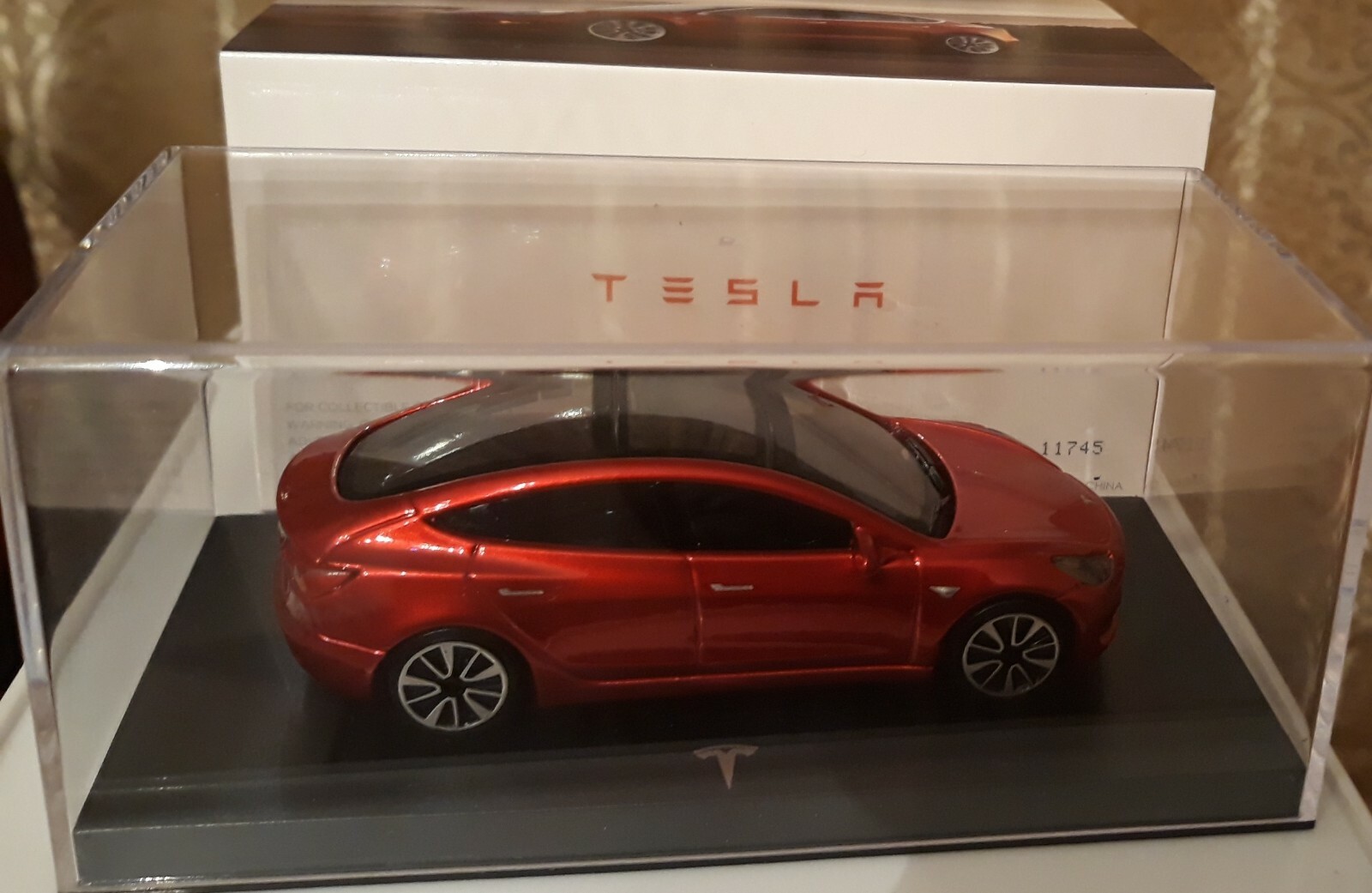 NEW! Genuine Tesla Model 3 Diecast 1/43 Gift Rare Multicoat Red ...