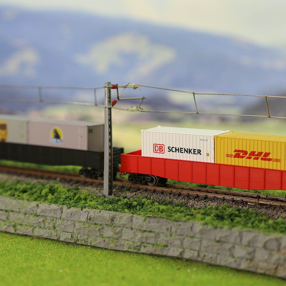 Evemodel N Scale 1:160 20ft Shipping Container 20' Cargo Box Model ...