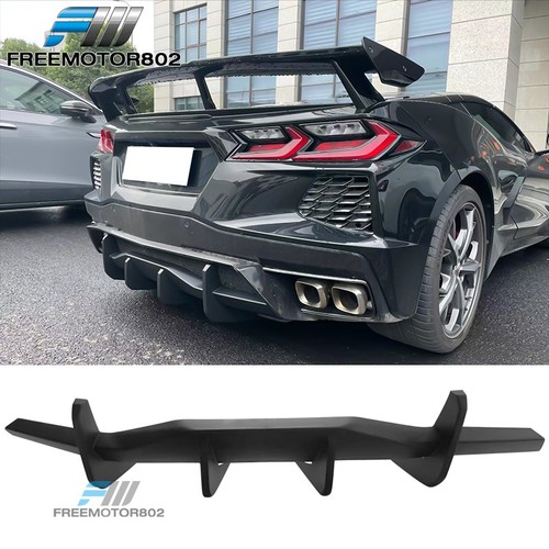 For 20-25 Corvette C8 Stingray Z51 E-RAY Matte Black Rear Diffuser ...