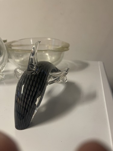 Erickson hand-blown Orca glass sculpture art glass dolphin Swedish ...