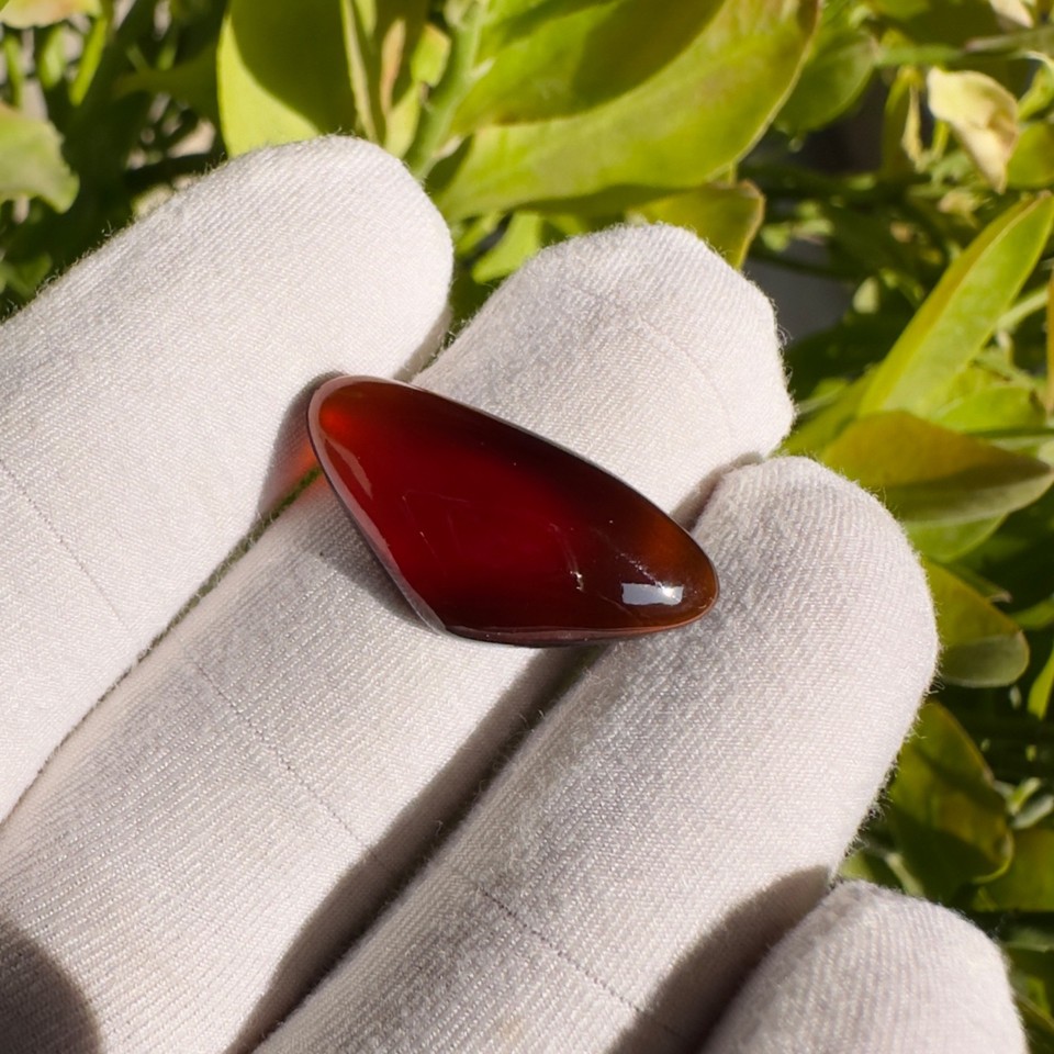 Natural Hessonite Garnet Fancy Shape Cabochon 25x12.5x5 mm, 15.95 ...