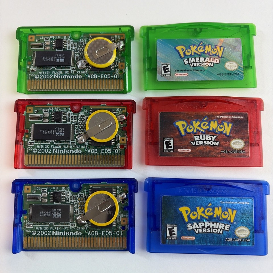 Pokemon Emerald Ruby Sapphire LeafGreen FireRed Version Authentic GBA ...