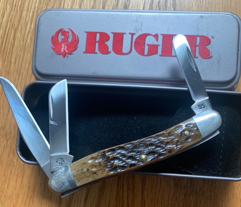 CASE RUGER NEW BLACK STOCKMAN KNIFE NEVER USED IN BOX #6318 SS D9 | eBay