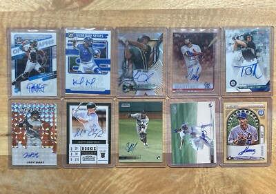 Baseball Autographed 10 Card Lot Mint Condition Optic, Topps, & Panini ...
