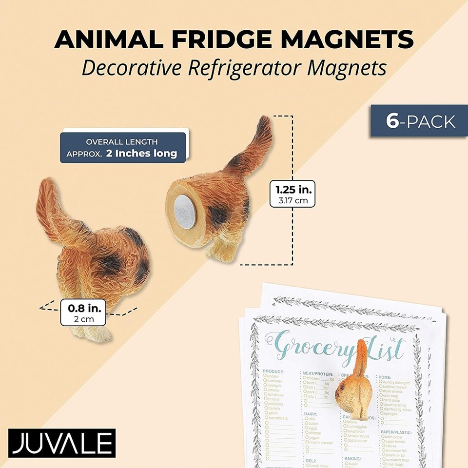 6PCS Cat Butt Magnets - Funny Animal Refrigerator Magnets Animal Cat ...