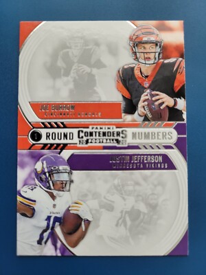 J. Burrow / J. Jefferson 2020 CONTENDERS "ROUND NUMBERS" ROOKIE RC ...