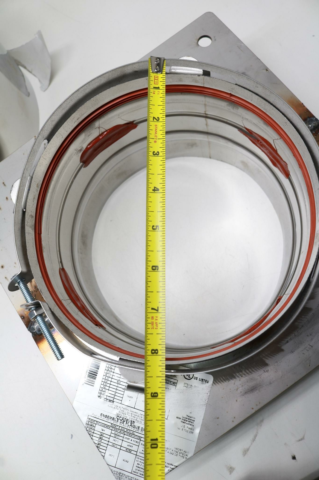 heatfab CCA08VSP 8" Vertical Support Plate Assembly Saf-T Gas Vent CI ...