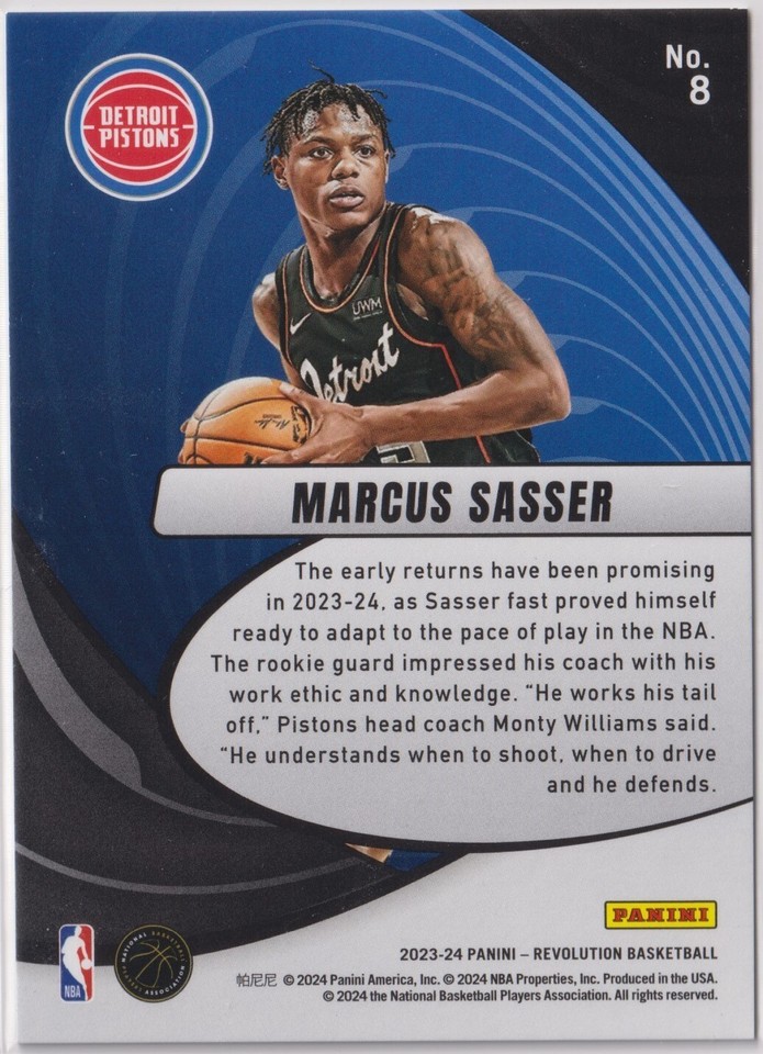 Marcus Sasser 2023-24 Panini Revolution Vortex Base Rookie Card #8 SP ...