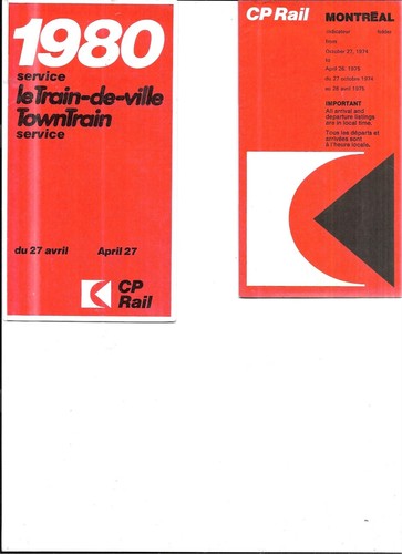 2 CPR Canadian Pacific Rail public time tables 1974 1980 | eBay